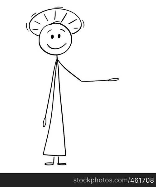 Cartoon stick figure drawing conceptual illustration of holy man or ...