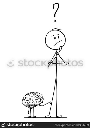 Cartoon stick figure drawing conceptual illustration of man or ...