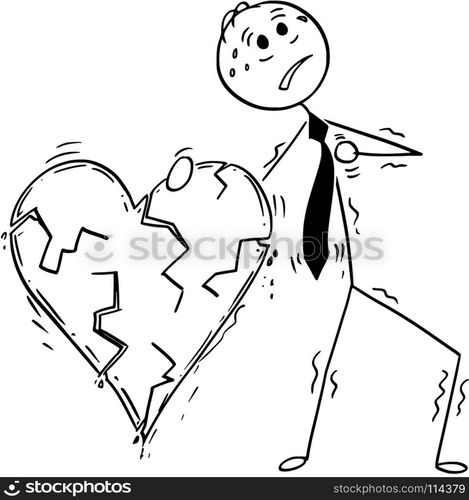 Cartoon stick man drawing conceptual illustration of businessman ...