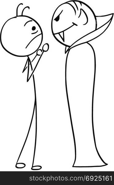 Cartoon stick man drawing illustration of frightened and scared woman ...