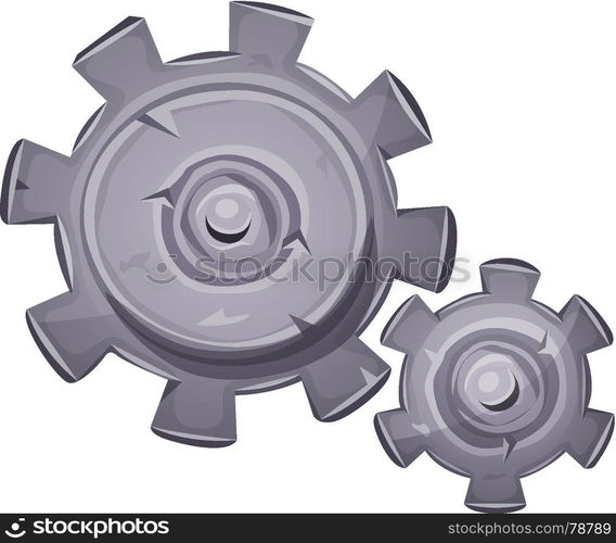 Cartoon Stone Gears. Illustration of a cartoon stone and rock gearing ...