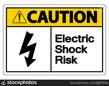 Warning Electric Shock Risk Symbol Sign On White Background ...