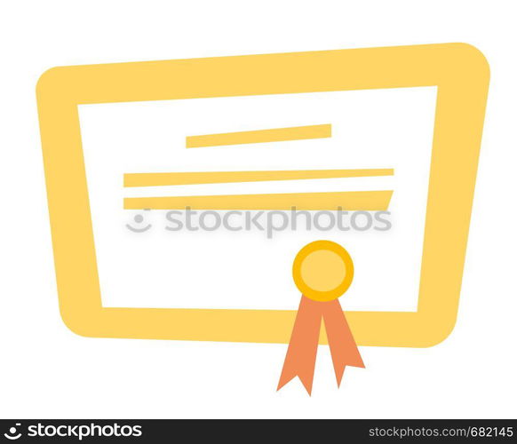 Certificate or diploma of completion with seal and ribbon vector ...