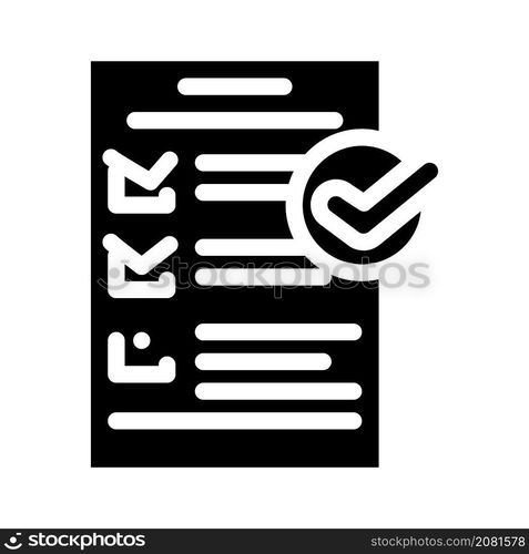 check list compliance glyph icon vector. check list compliance sign ...