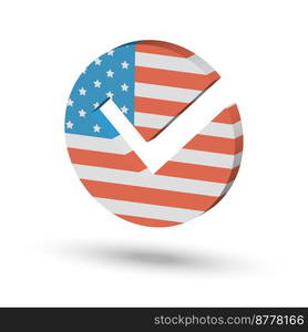 Check mark symbol in the form of American flag. Check mark symbol ...
