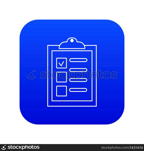 Checklist icon blue vector isolated on white background. Checklist icon ...