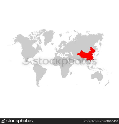 China on world map — Stockphotos.com