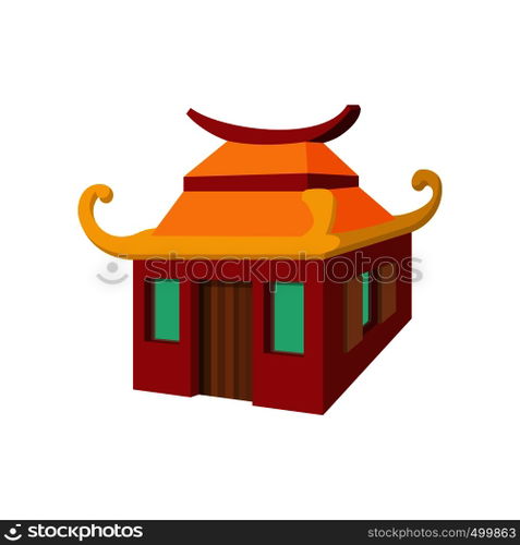 Chinese house in cartoon style isolated on white background. Chinese ...