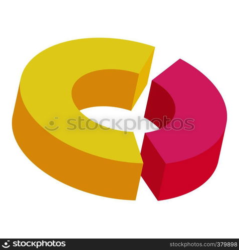 Circle divided into two parts icon. Cartoon illustration of circle ...