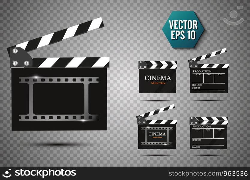 Clapper board on transparent background. Movie clapper.. Clapper board ...