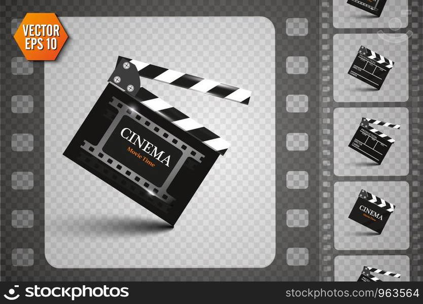 Clapper board on transparent background. Movie clapper.. Clapper board ...