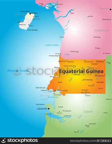 color map of Equatorial Guinea. vector color map of Equatorial Guinea ...