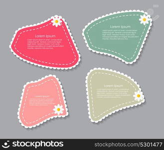 Colored Beautiful Labels with Flower Vector Illustration. Beautiful ...