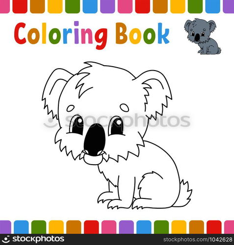 Coloring book pages for kids. Cute cartoon vector illustration ...