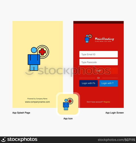 Company Medical doctor Splash Screen and Login Page design with Logo ...