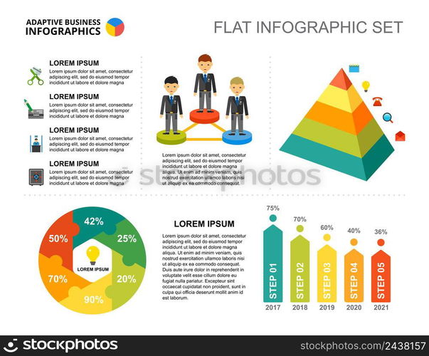 Company project percentage charts template for presentation. Vector ...
