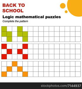 Complete the patterns, mathematical logic puzzles worksheet. Easy ...
