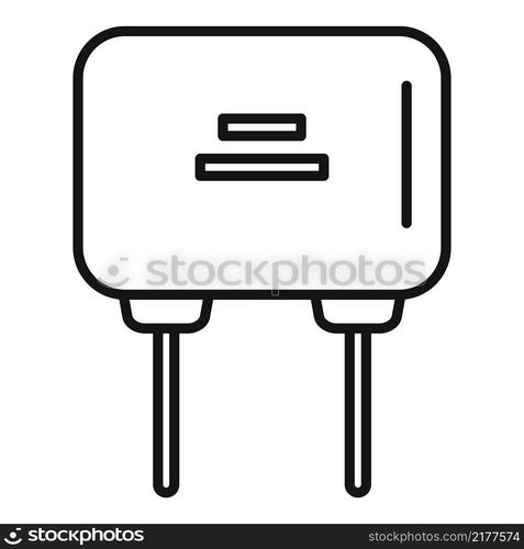 Computer capacitor icon outline vector. Component resistor. Diode chip ...