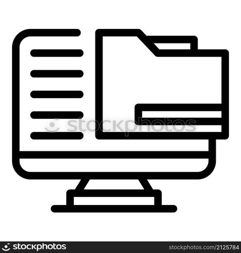 Computer folder icon outline vector. Cms development. Web design. Computer folder icon outline ...