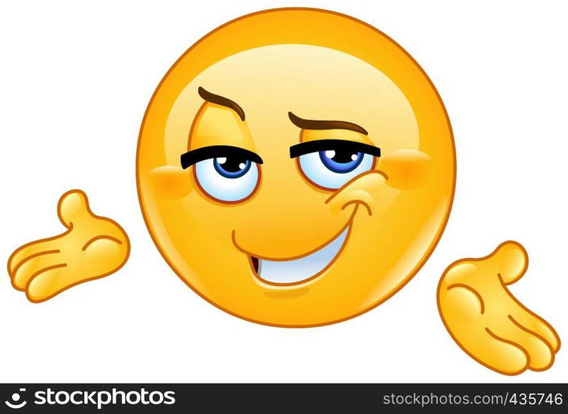 Flirting emoticon leaning against wall with an expression of hey good ...