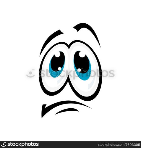 Confused emoji symbol isolated face. Vector dissatisfied emoticon with ...