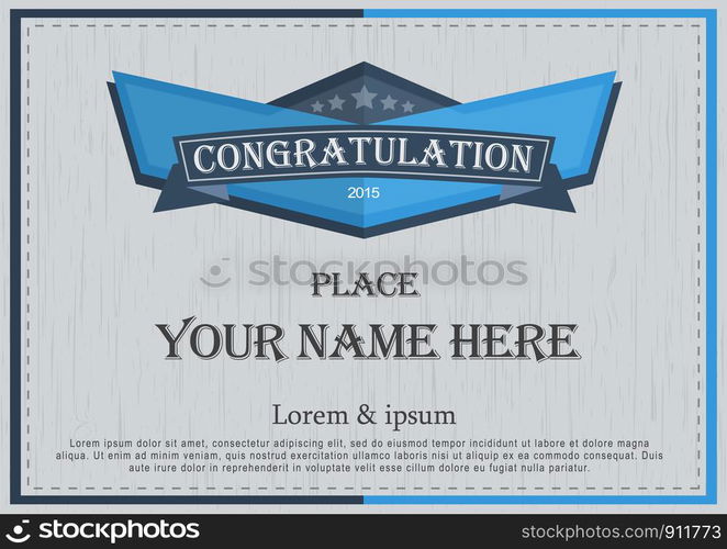 congratulation frame Vintage retro background design template ...