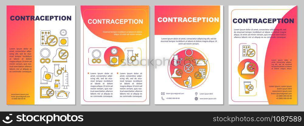 Contraception brochure template. STI prevention. Flyer, booklet ...