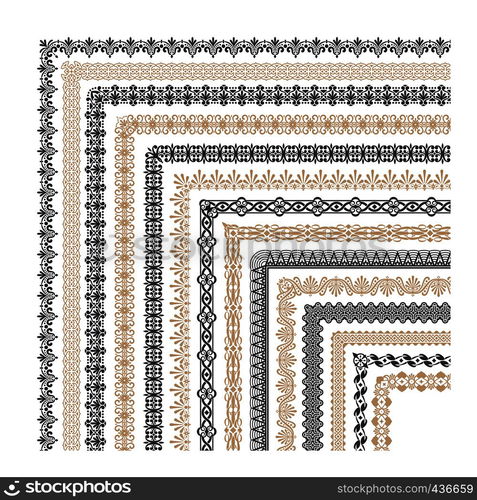 Coptic ornament frame border vector corners. Border corner frame ...