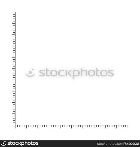 Corner ruler template. Measuring tool of length and width with vertical ...