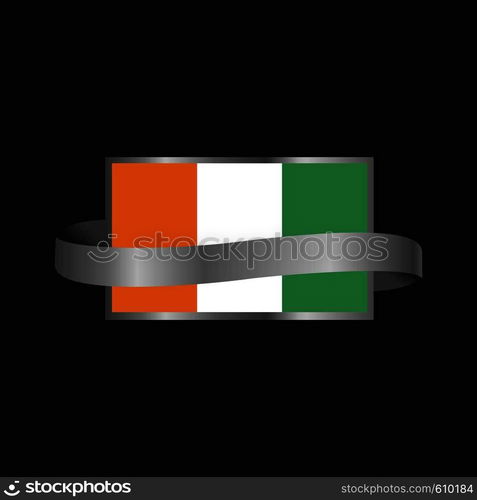 Cote D Ivoire Ivory Coast Flag Ribbon Banner Design —