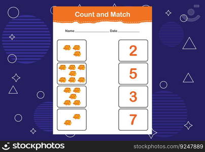 Count and match with the correct number. Matching education game. Count ...