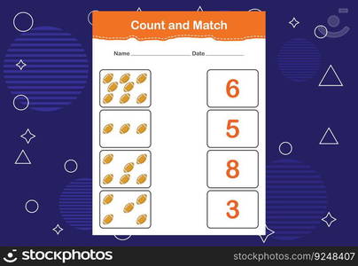 Count and match with the correct number. Matching education game. Count ...