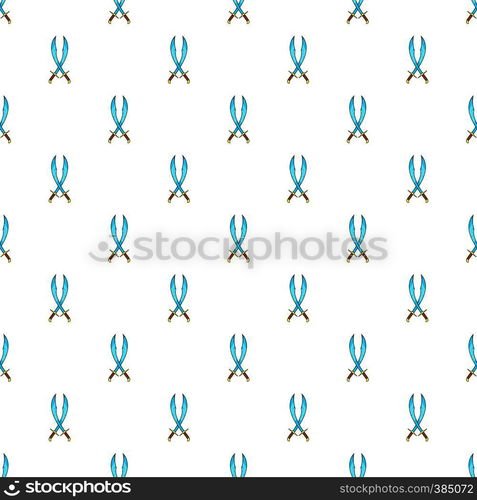 Crossed scimitars pattern. Cartoon illustration of crossed scimitars ...