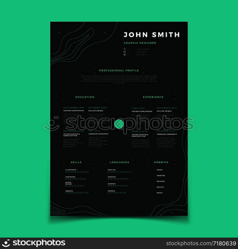 Curriculum vitae template. Cv resume for placeholder company vector layout. Illustration of ...