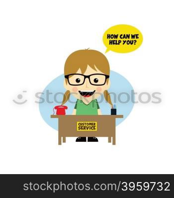 customer service desk cartoon character. customer service desk cartoon ...