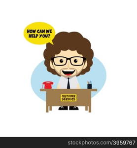 customer service desk cartoon character. customer service desk cartoon ...