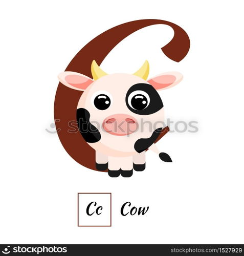 Cute English animal alphabet letter C vector image — Stockphotos.com