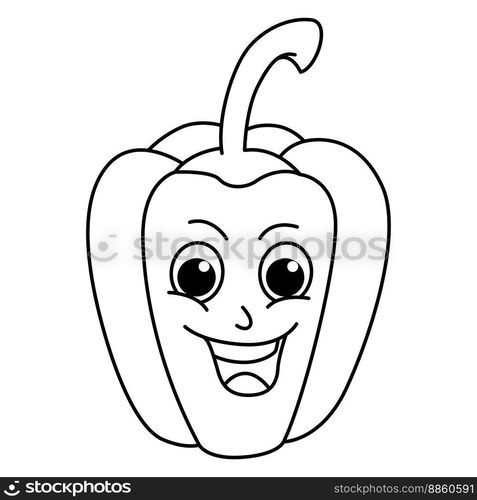 Cute paprika cartoon coloring page illustration vector. For kids ...