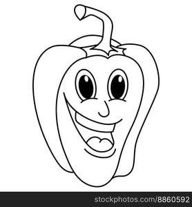 Cute paprika cartoon coloring page illustration vector. For kids ...