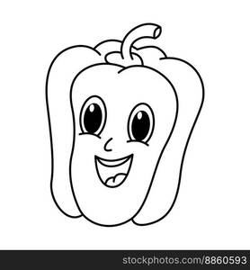 Cute paprika cartoon coloring page illustration vector. For kids ...
