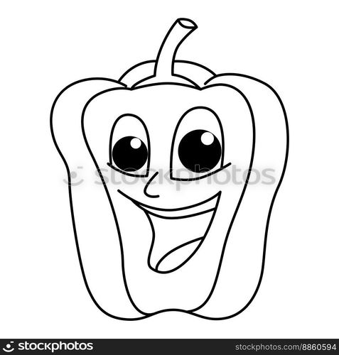 Cute paprika cartoon coloring page illustration vector. For kids ...