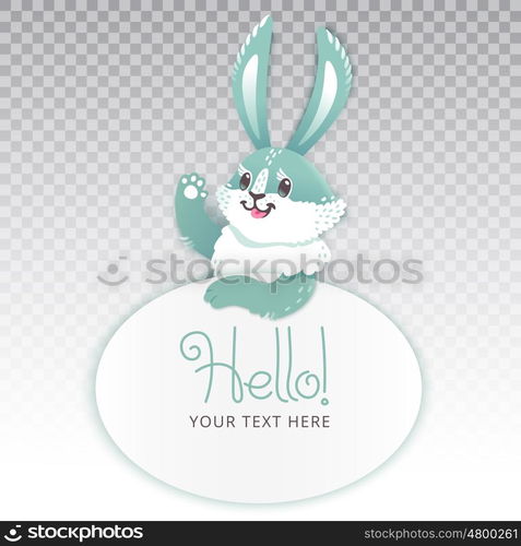 Cute rabbit cartoon waving hand. Vector illustration grouped and ...