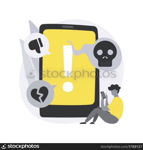 Cyberbullying abstract concept vector illustration. Online bullying ...