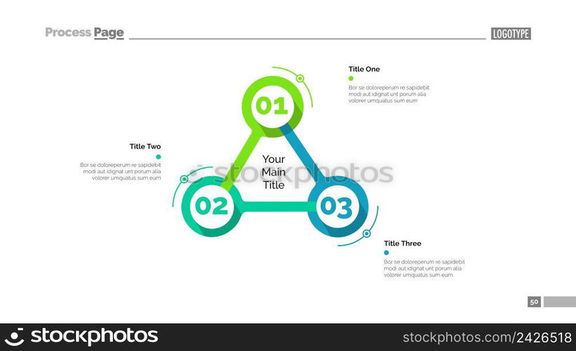 Cycle flowchart with three elements. Step diagram, option chart, layout ...