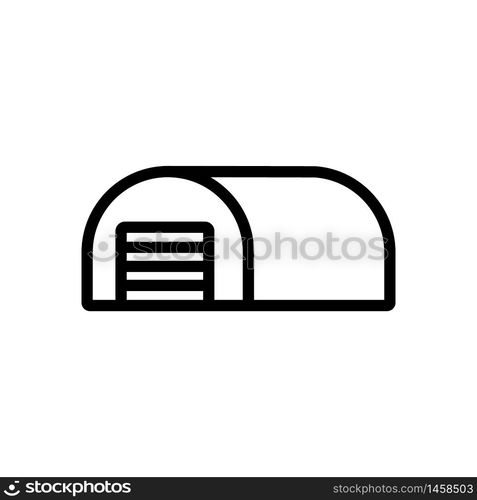 cylindrical hangar shed icon vector. cylindrical hangar shed sign ...