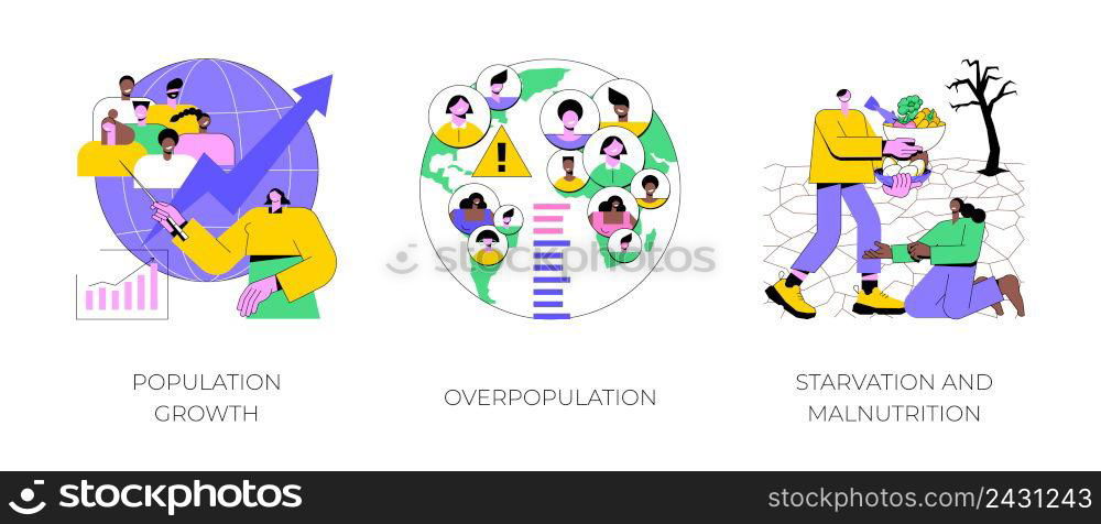 Demographics abstract concept vector illustration set. Population ...
