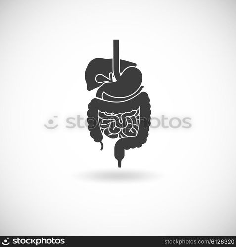 Digestive System Illustration . Digestive system with liver stomach and ...