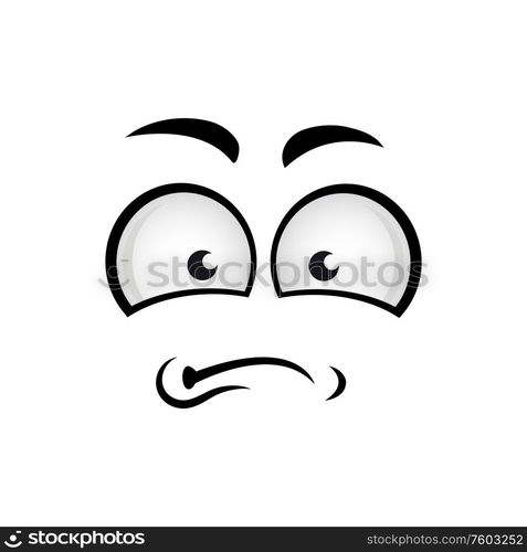 Dissatisfied emoji symbol isolated unhappy face. Vector disgruntled ...