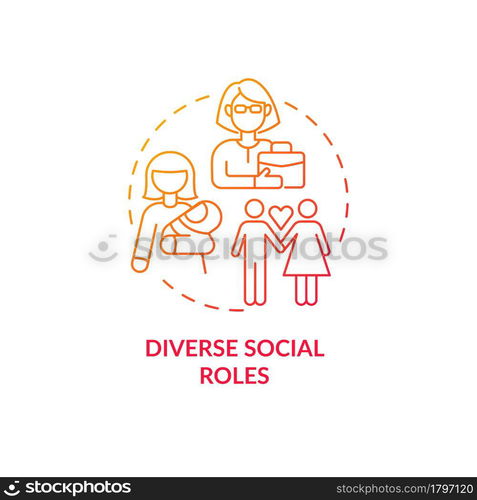 Diverse social roles concept icon. Adulthood development. Life choice ...