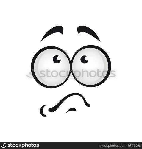 Doubting puzzled emoticon isolated emoji face. Vector uncertain or ...